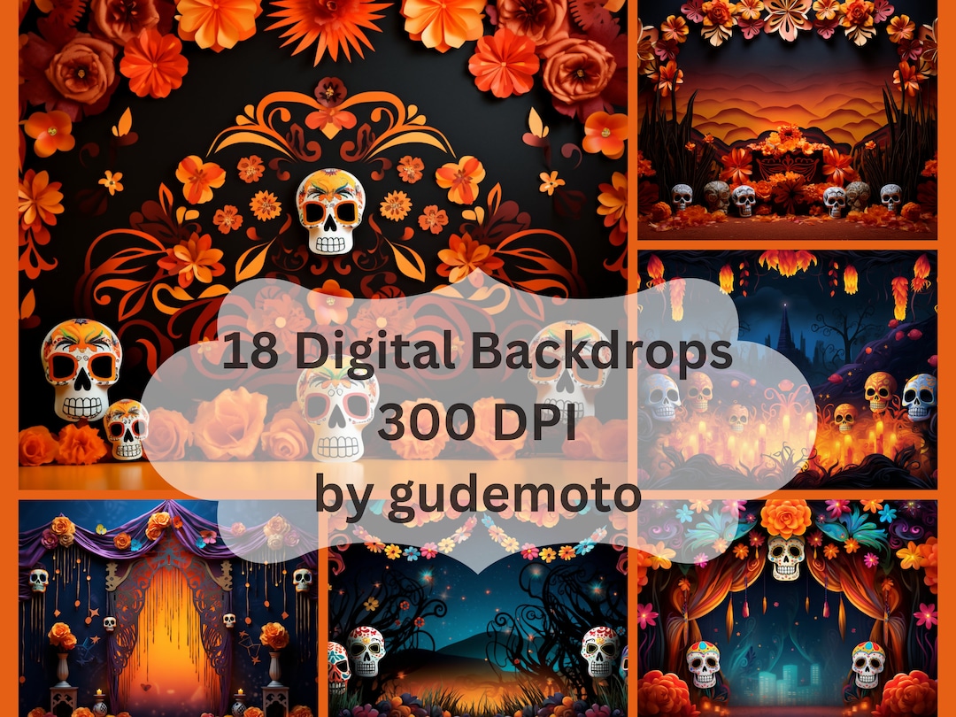 Day of the Dead Digital Backgrounds | Dia De Los Muertos Digital ...