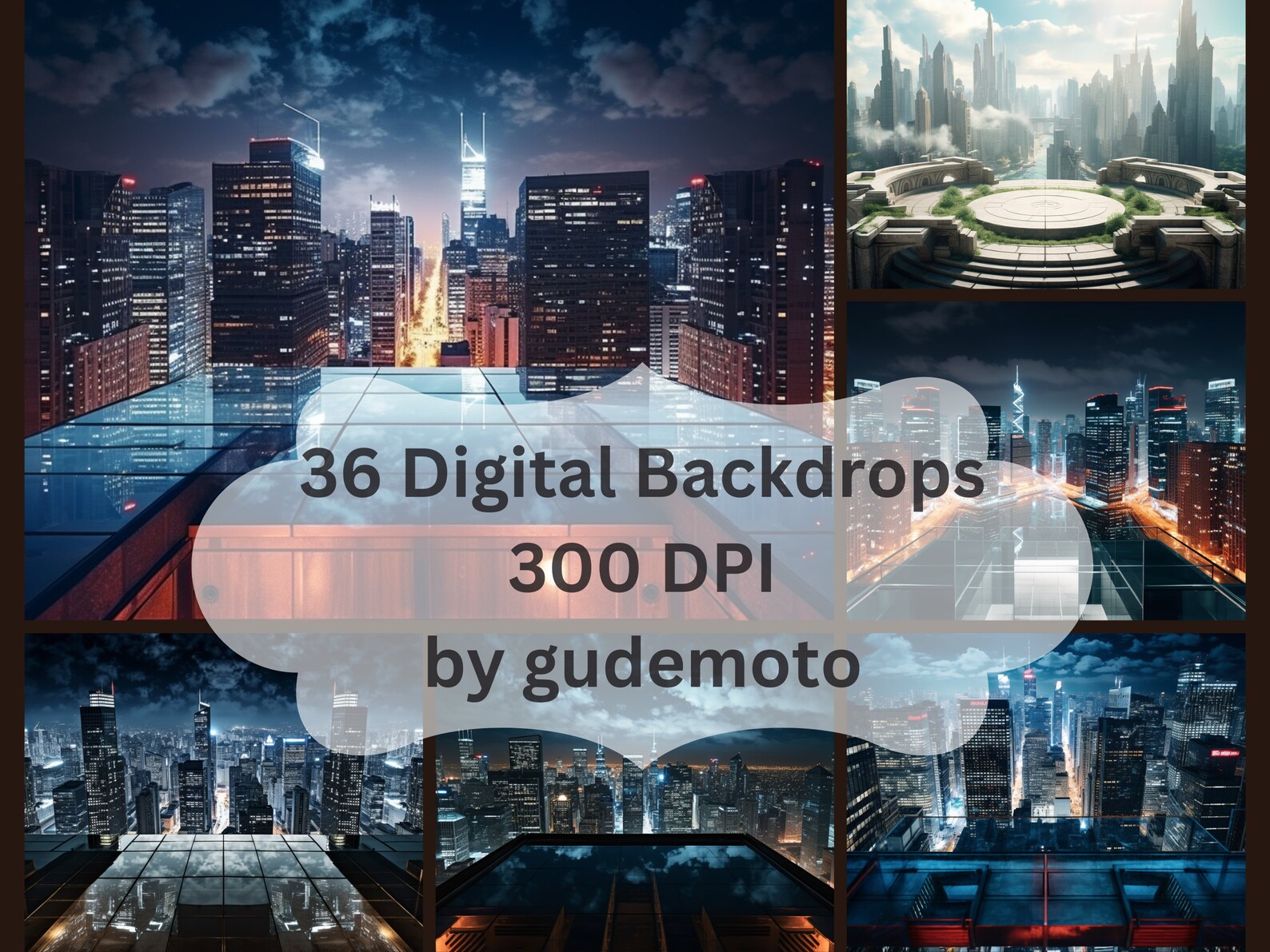 Superhero Digital Background Mega Bundle Background Digital Images City ...