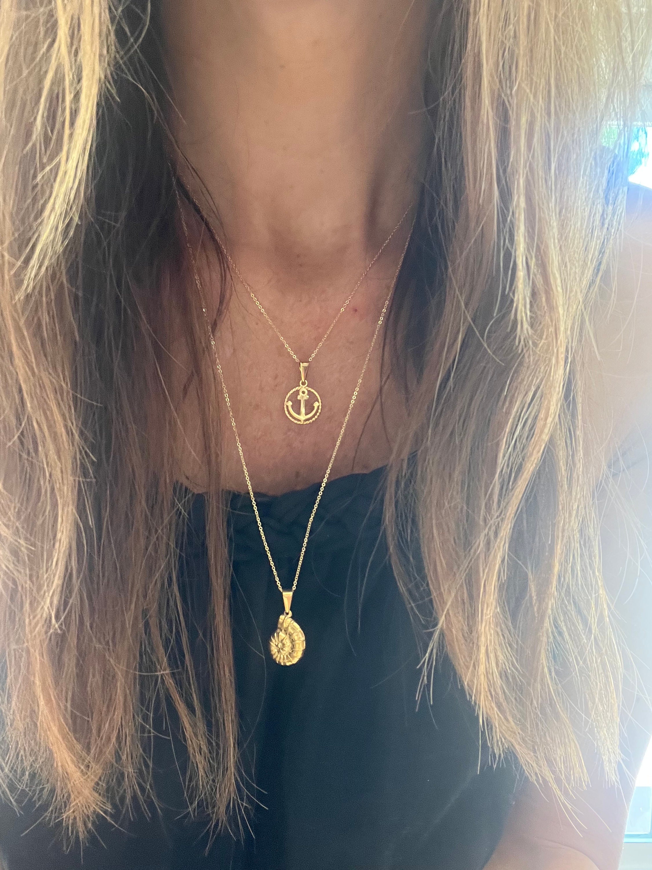 Seashell 14K Gold-filled Necklace / Gold Beach Necklace / Shell Gold ...