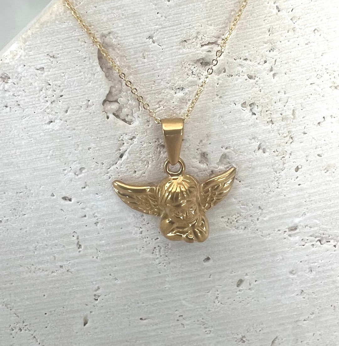 Angel 14K Gold-filled Necklace / Angel Gold Necklace / Spiritual Gold ...