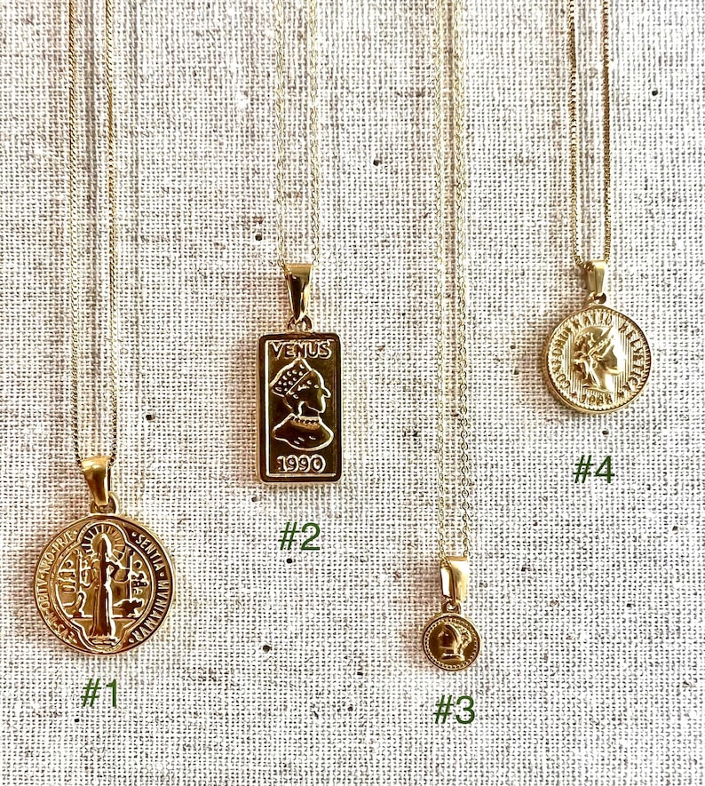 Vintage Italian Gold-filled Necklace, Religious Coin Pendant #1 - Etsy