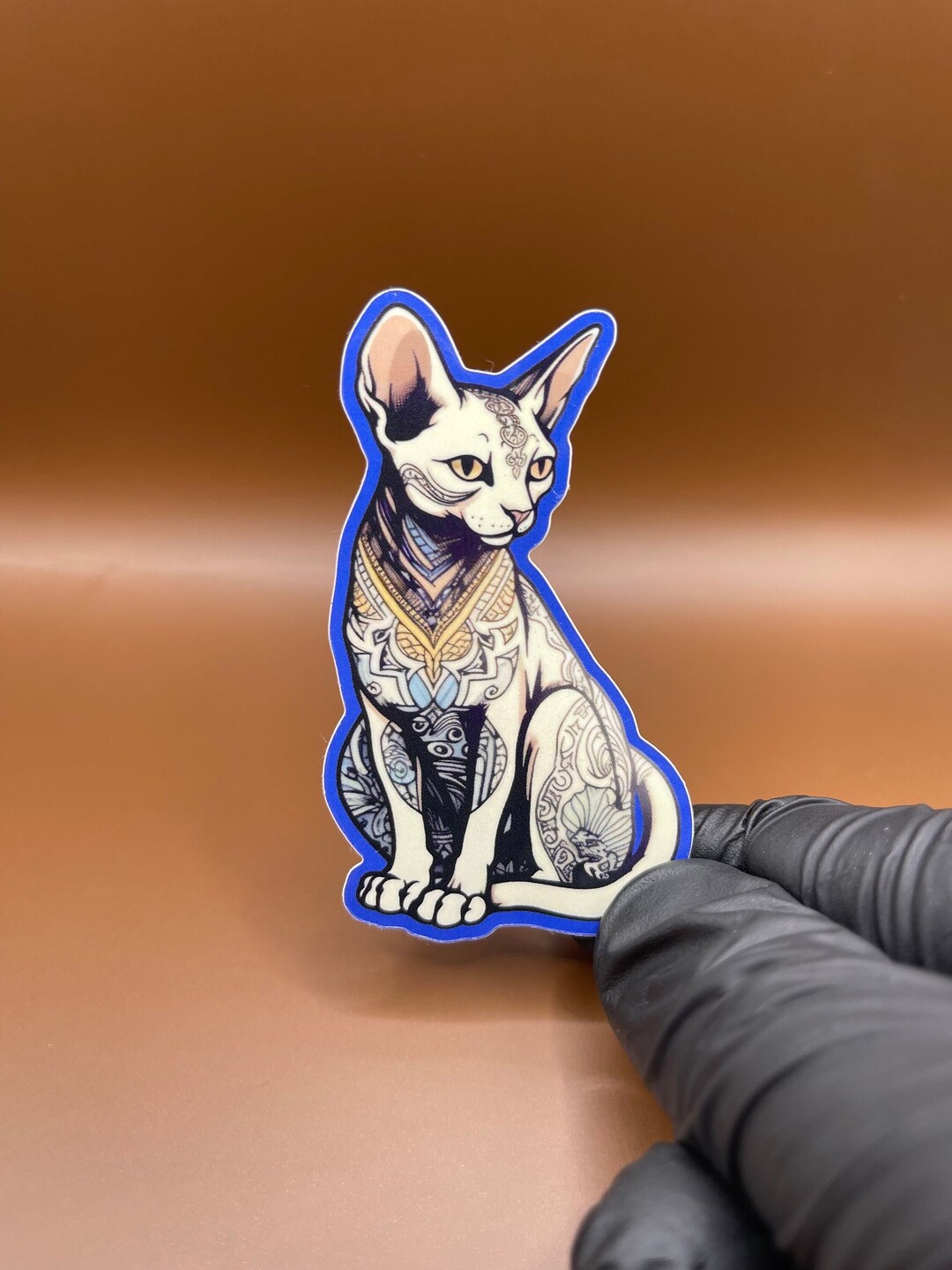 Inked Sphynx Cat Vinyl Sticker / Laptop Sticker / Vinyl Stickers ...