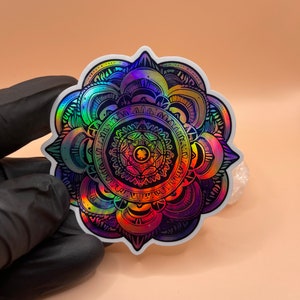 Mandala Holographic Sticker / Psychedelic Look / Bamber Stickers / Yoga ...
