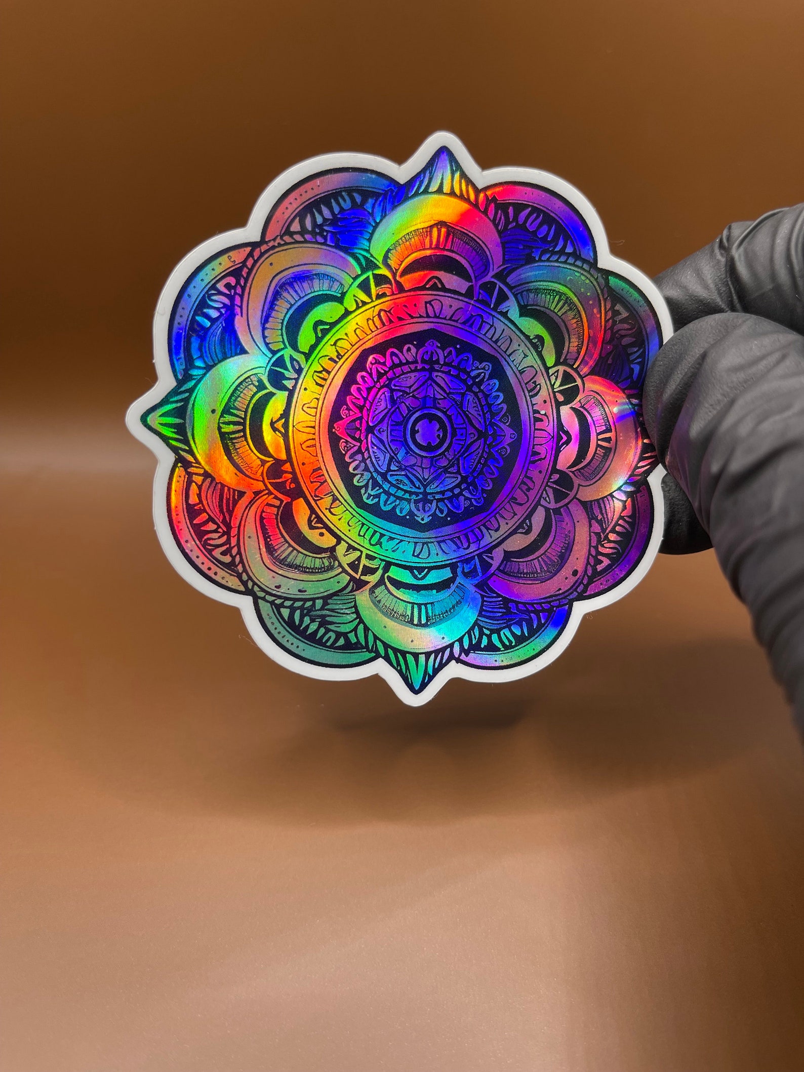 Mandala Holographic Sticker / Psychedelic Look / Bamber Stickers / Yoga ...