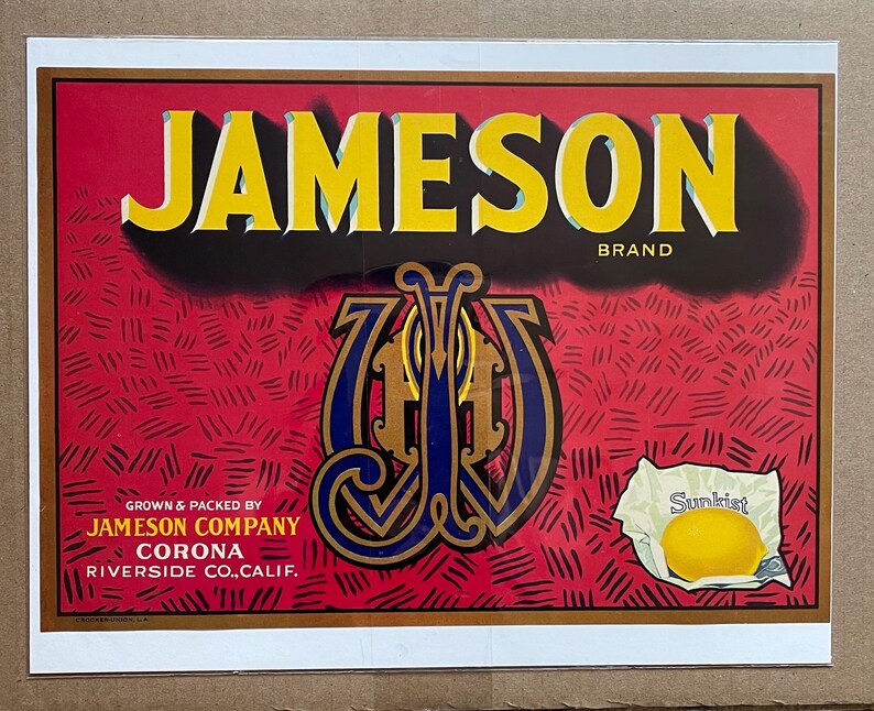Jameson Orange Crate Label - Etsy