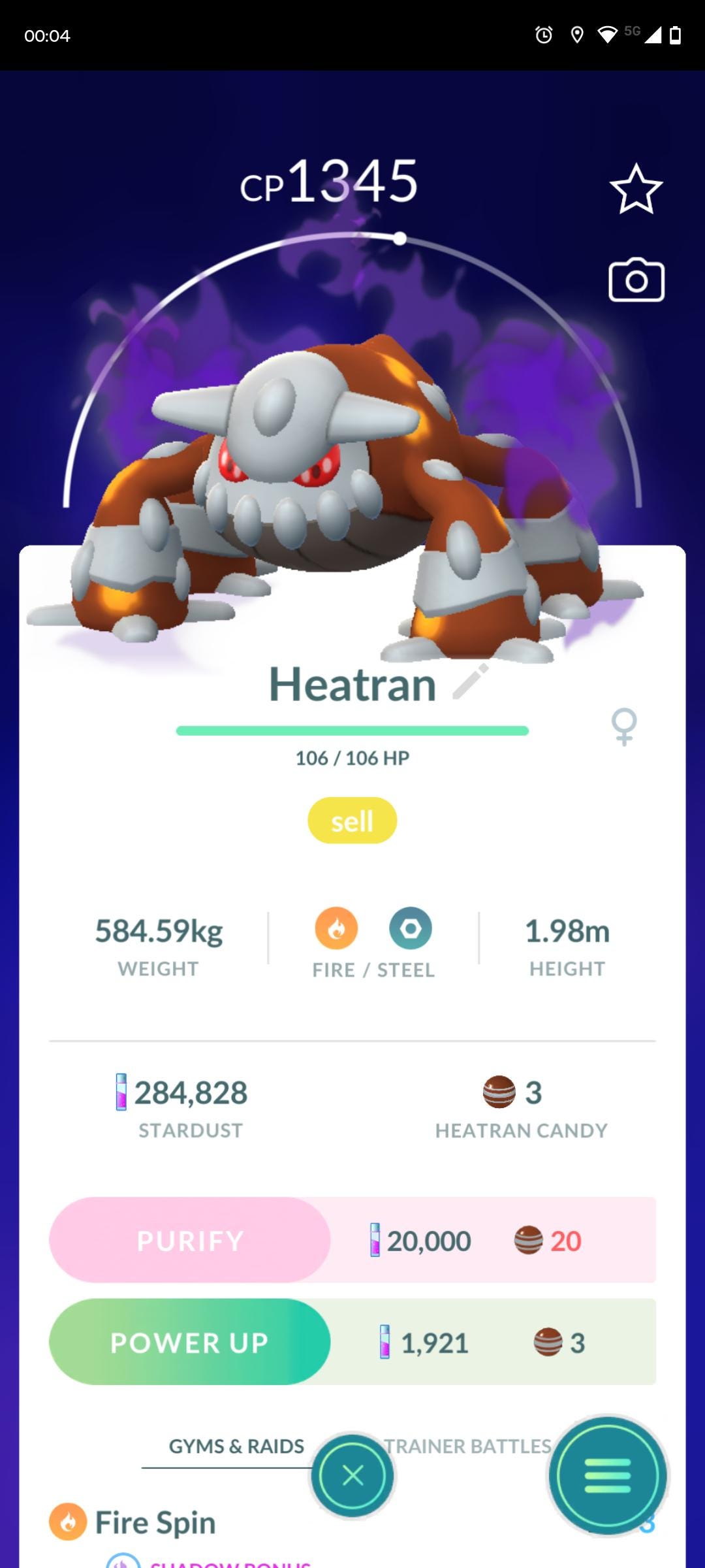 Heatran Legendary Pokémon (purified) - Pokémon Go - Etsy