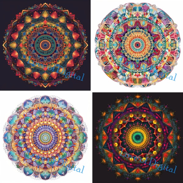 Mandala Wall Art Colorful - Etsy