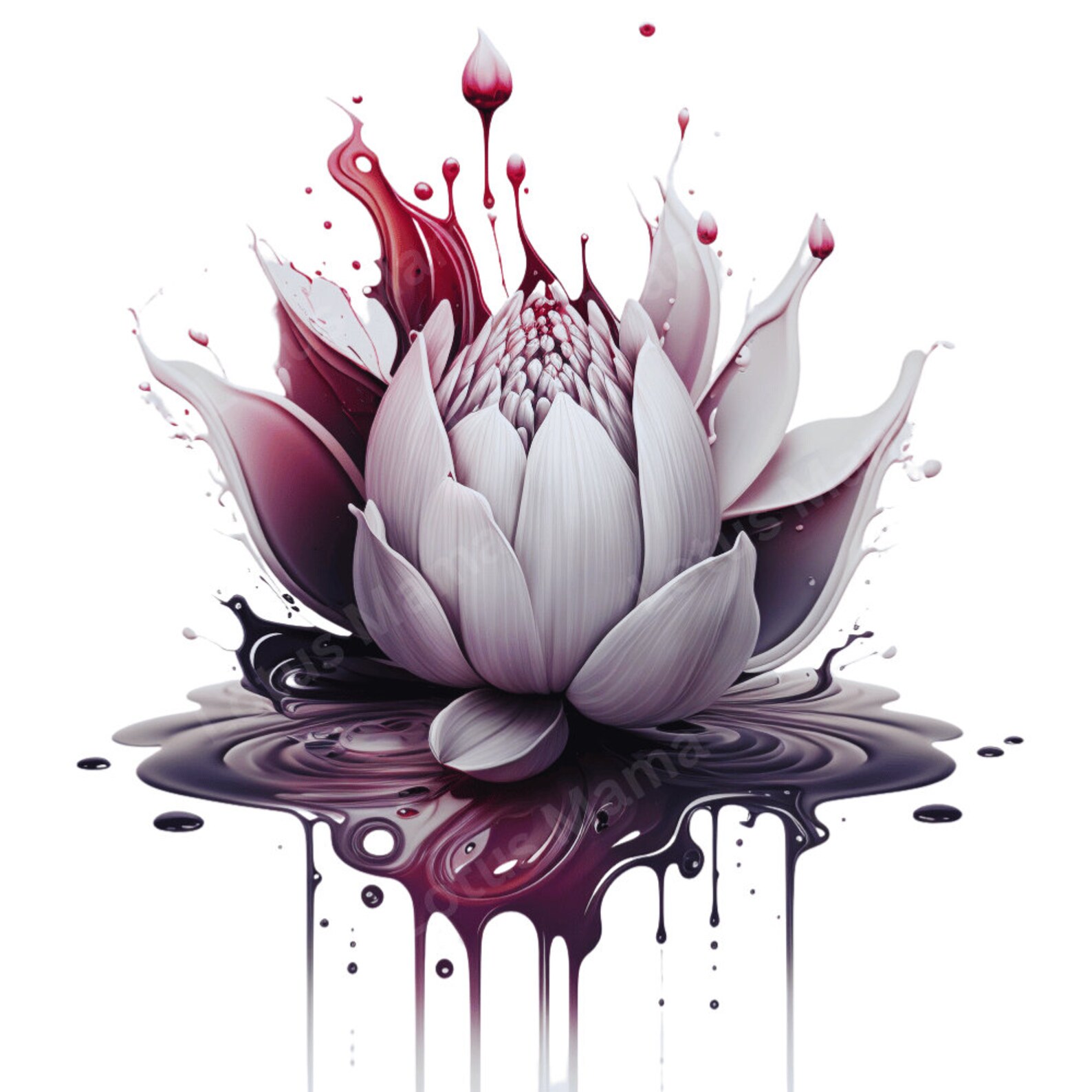 Modern Lotus Flower Wall Art - Etsy
