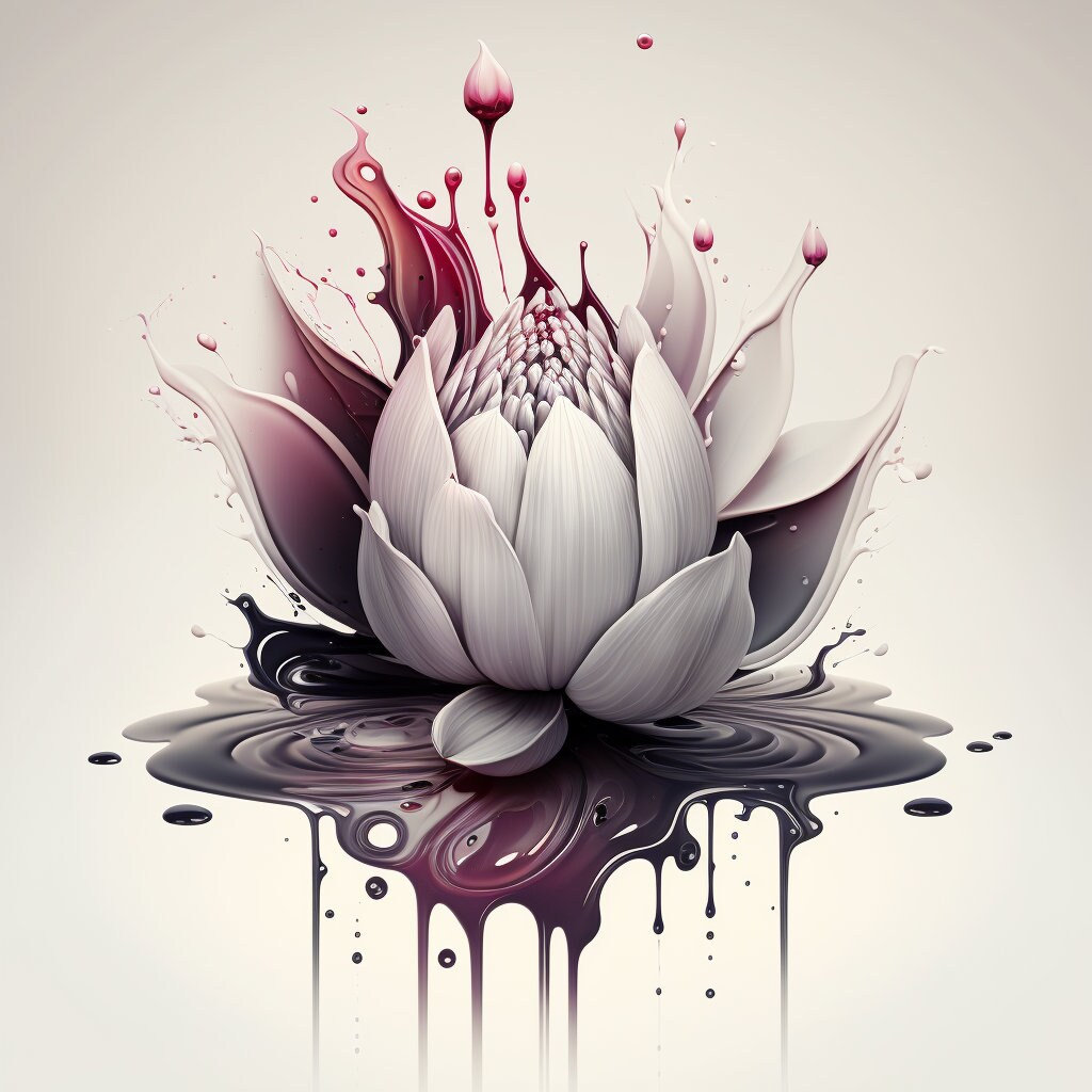 Modern Lotus Flower Wall Art - Etsy