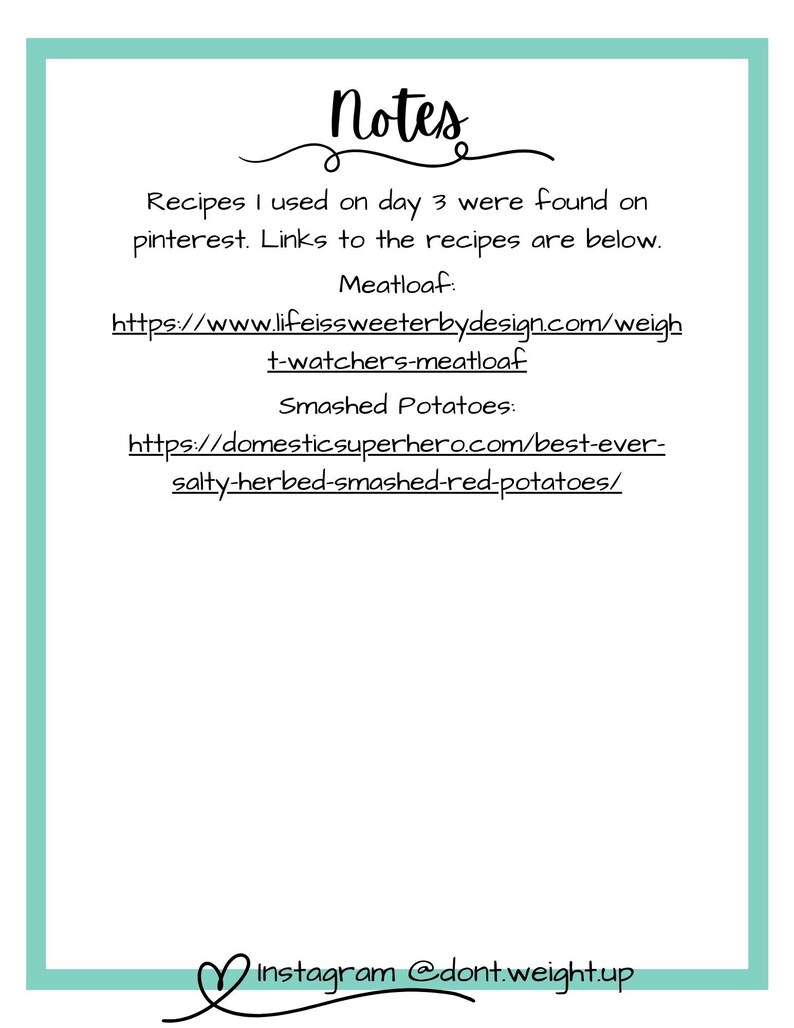 WW 23 Point 3 Days Meal Plan & Shopping List - Etsy