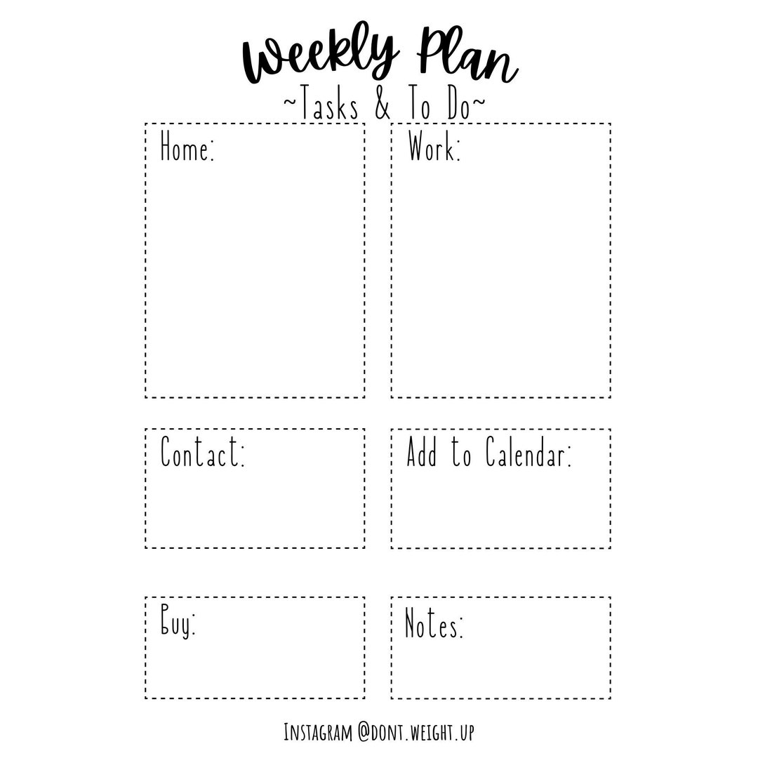 Weekly Plan Tasks & to Do - Etsy