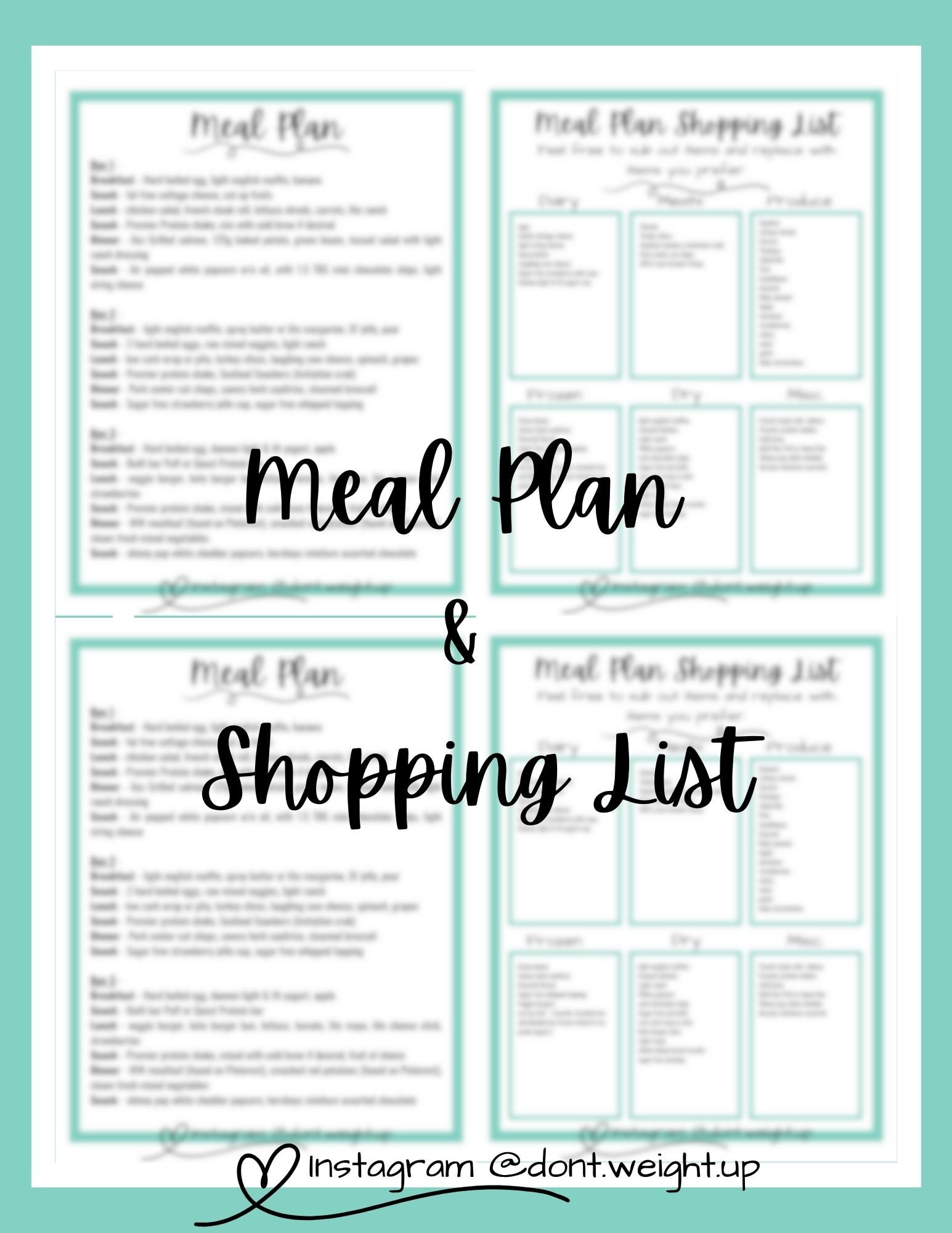 WW 23 Point 3 Days Meal Plan & Shopping List - Etsy