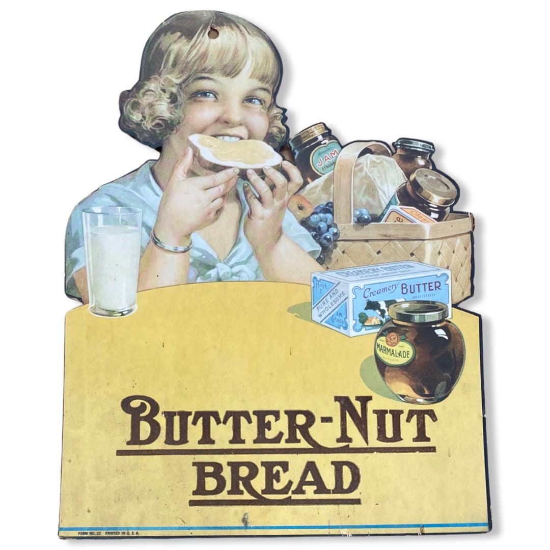 Vintage Butter-nut Bread Cardboard Advertisement Home Kitchen ...
