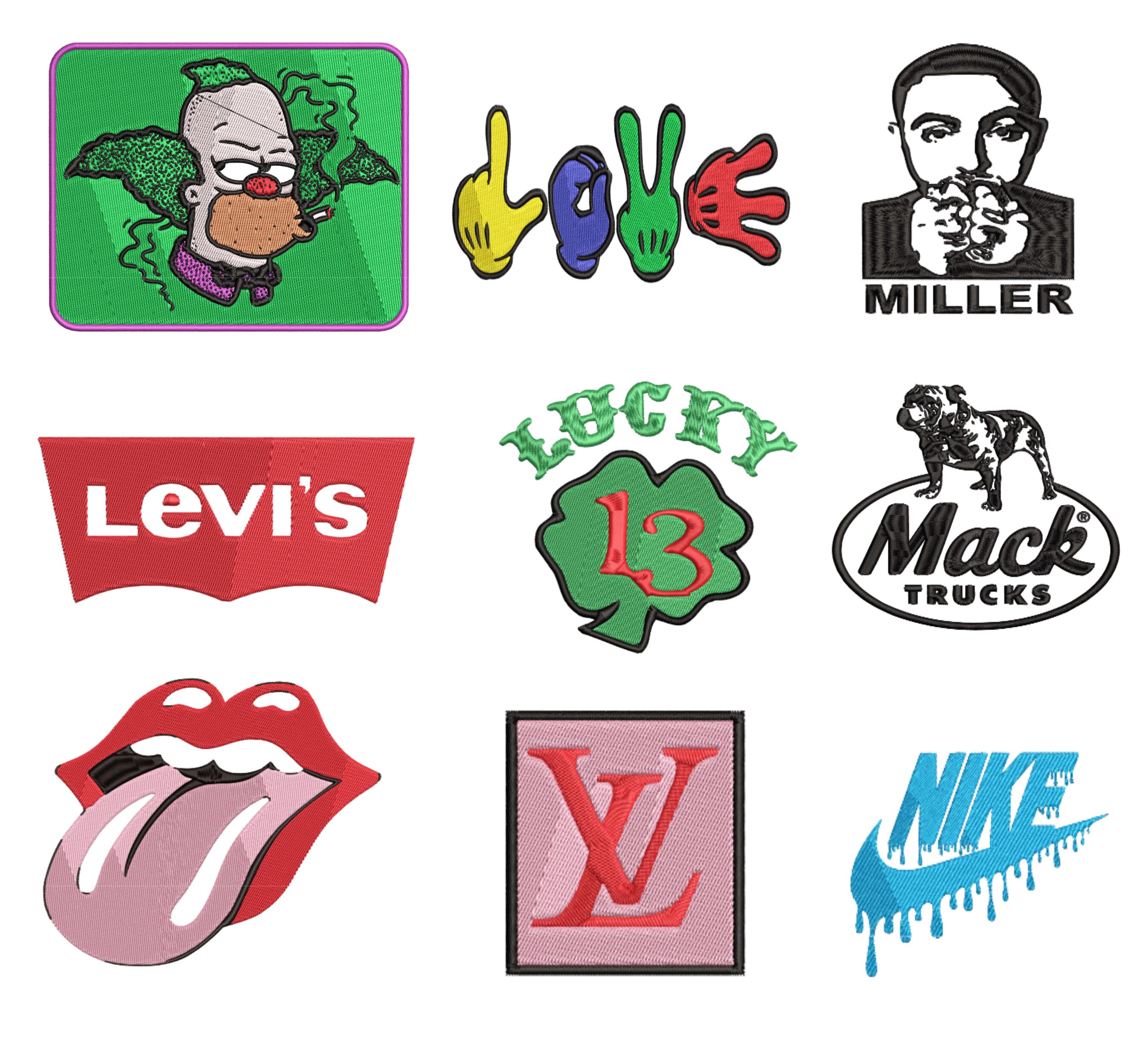 50 Personalized Pes Embroidery 1 Zip Patches, Embroidery Design ...