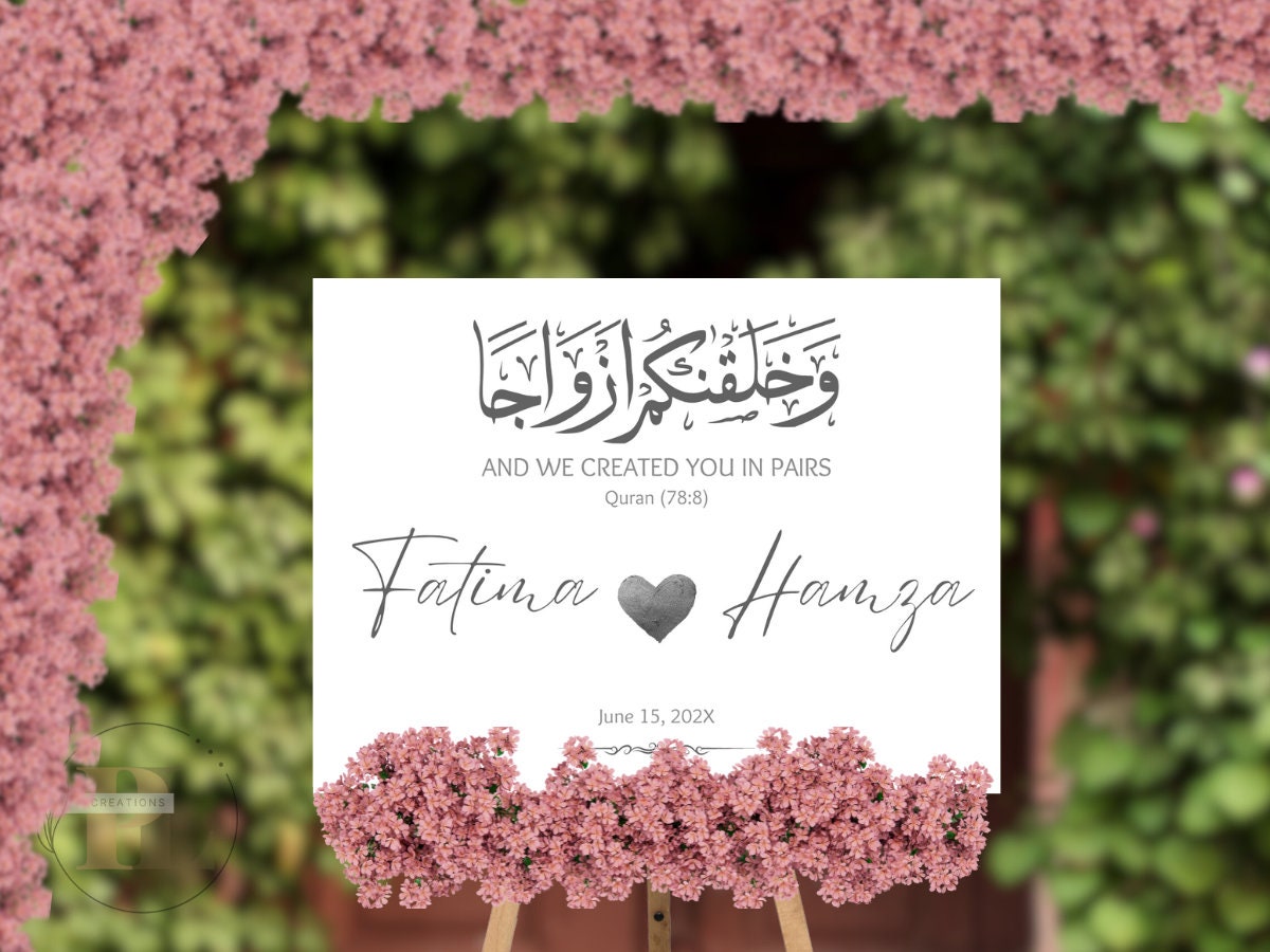 Muslim Wedding Sign Editable Nikkah Welcome Sign Digital Nikkah Decor ...