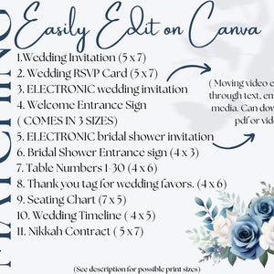 Nikkah Template Bundle DUSTY BLUE Digital Nikkah Invite Muslim Wedding ...