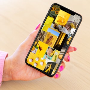 Yellow Aesthetic Digital Vision Board Template Yellow Vision Board ...