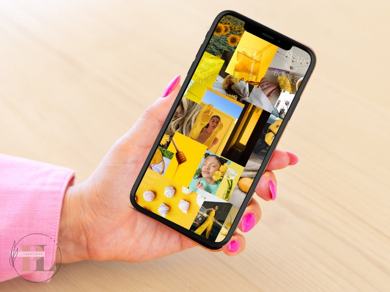Yellow Aesthetic Digital Vision Board Template Yellow Vision Board ...