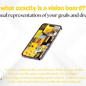 Yellow Aesthetic Digital Vision Board Template Yellow Vision Board ...