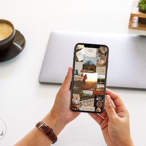 Fall Beige and Brown Digital Vision Board Template Brown Vision Board ...