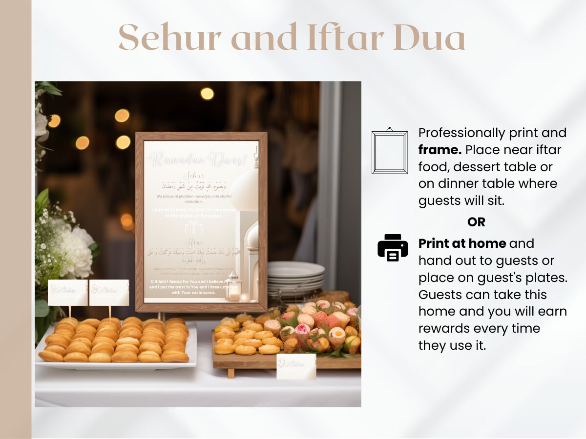 Iftar Invitation White and Beige Ramadan Printable Duas Iftar Time ...