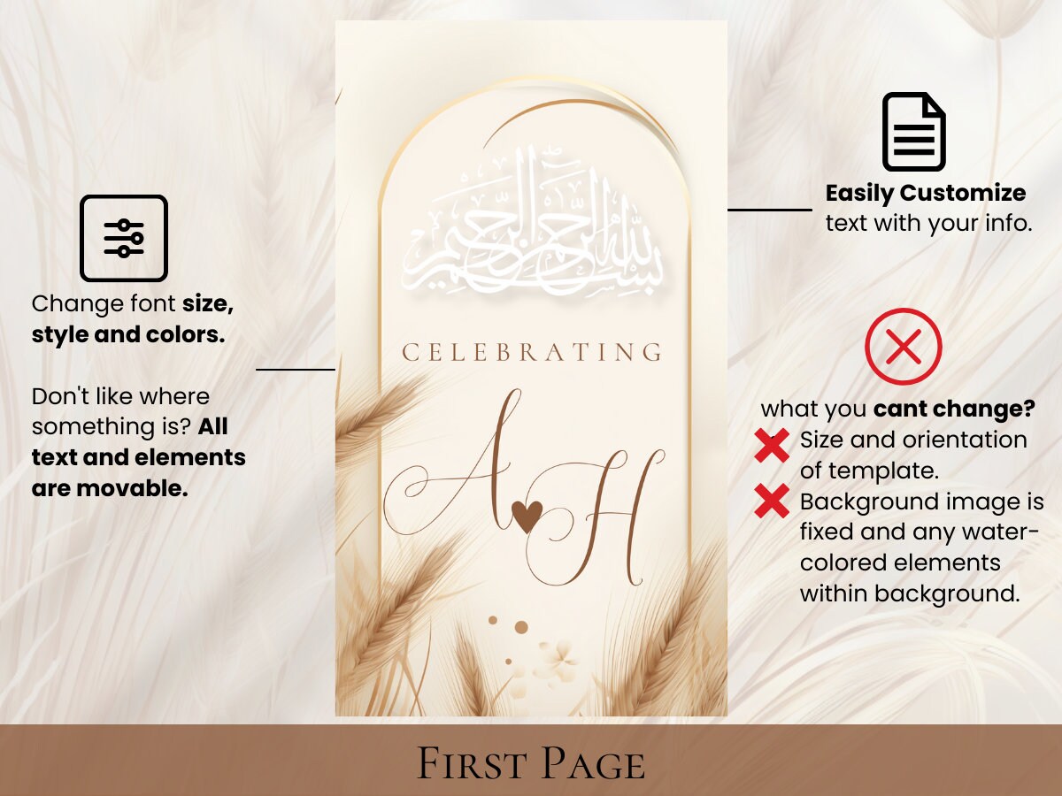Boho Digital Nikah Invitation Template Bohemian Animated Video Invite ...