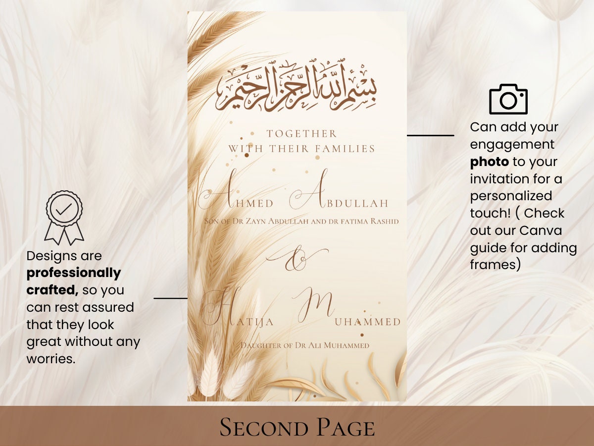 Boho Digital Nikah Invitation Template Bohemian Animated Video Invite ...