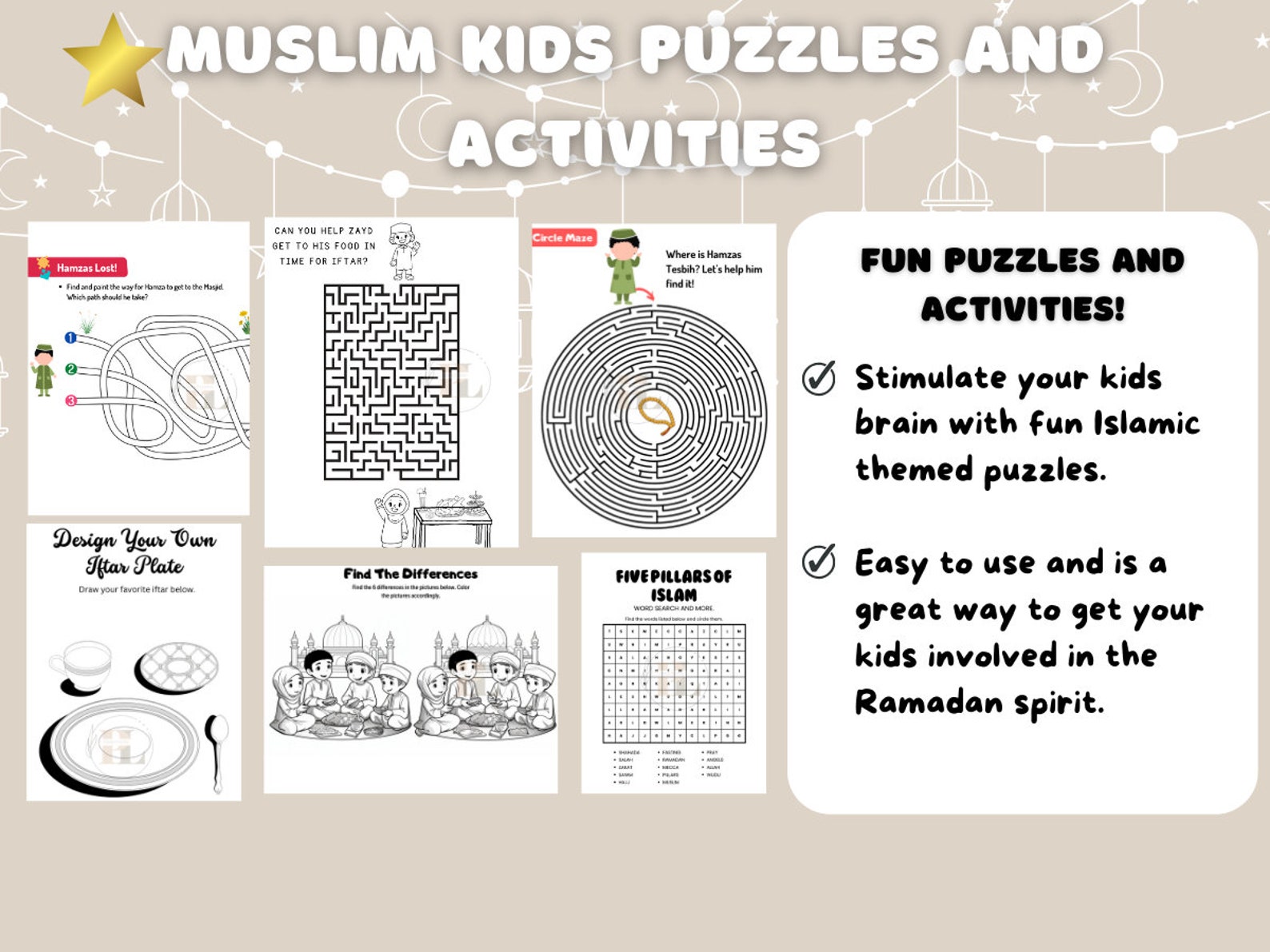 Ramadan Kids Activities and Coloring Muslim Kids Coloring Muslim Kids ...