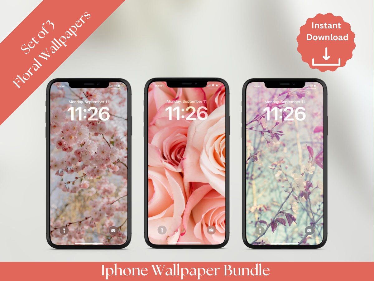 Floral iPhone Wallpaper Cherry Blossom iPhone Background Wallpaper Rose ...