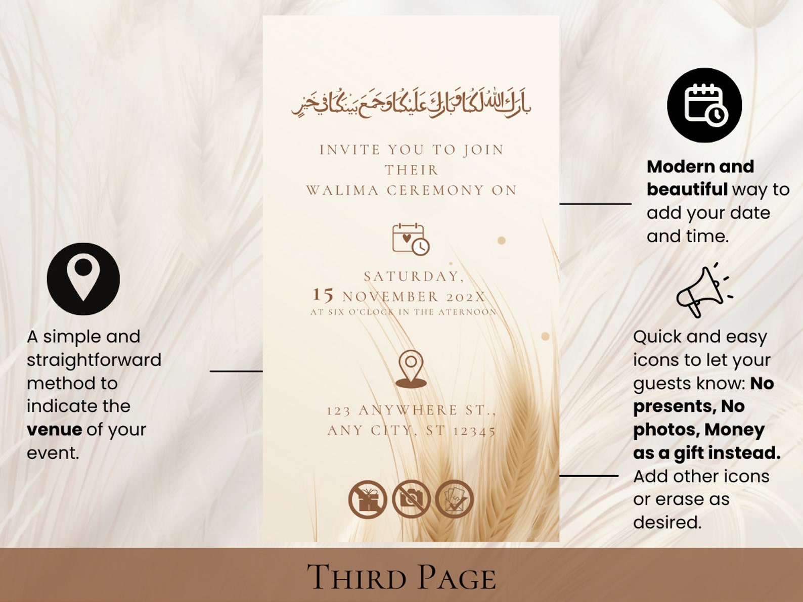 Boho Digital Nikah Invitation Template Bohemian Animated Video Invite ...