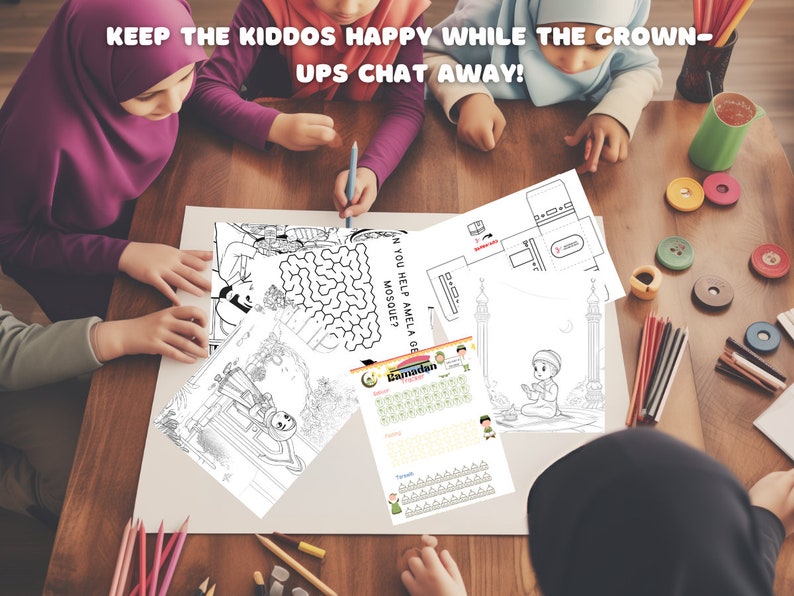 Ramadan Kids Activities and Coloring Muslim Kids Coloring Muslim Kids ...
