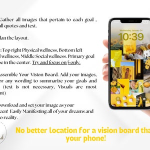 Yellow Aesthetic Digital Vision Board Template Yellow Vision Board ...