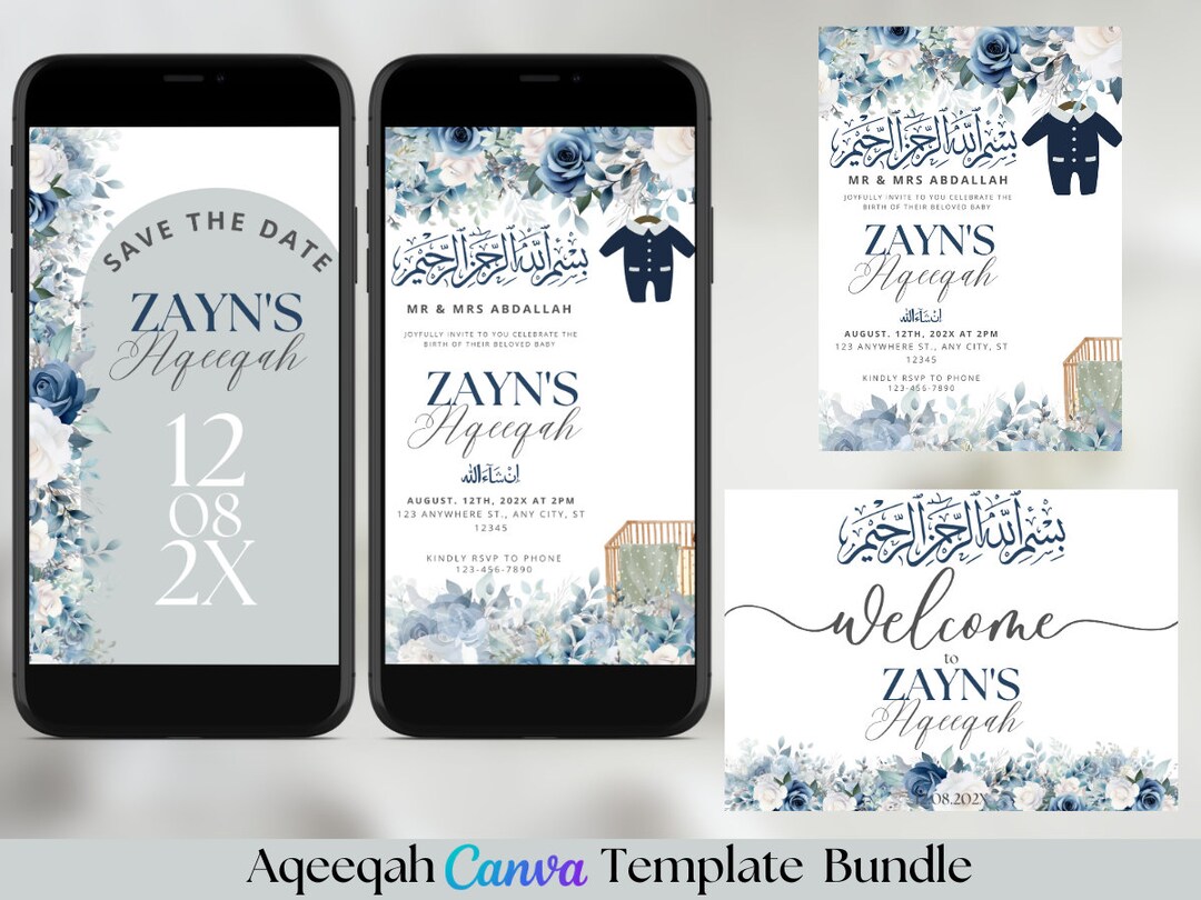 Digital Aqeeqah Invitation Boy Aqiqa Invite Aqeeqah Evite Aqiqa Digital ...