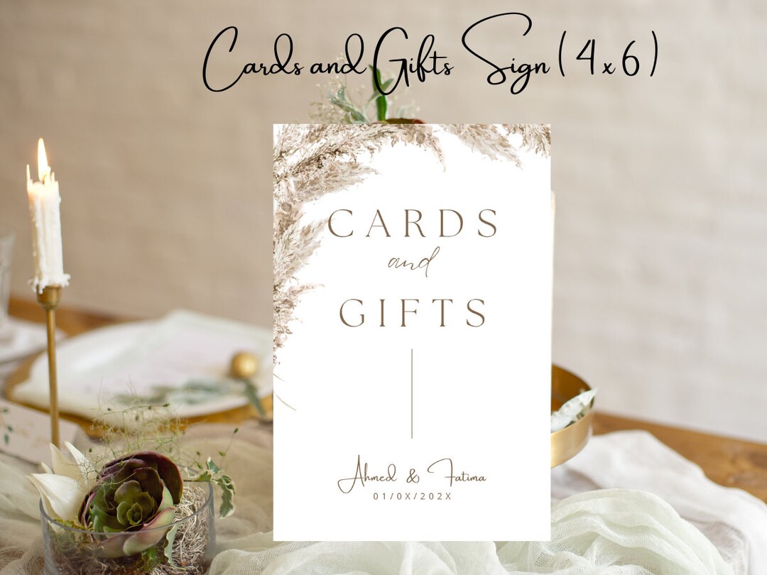 BOHO Pampas Grass Cards and Gifts Sign Boho Cards and Gifts Printable ...