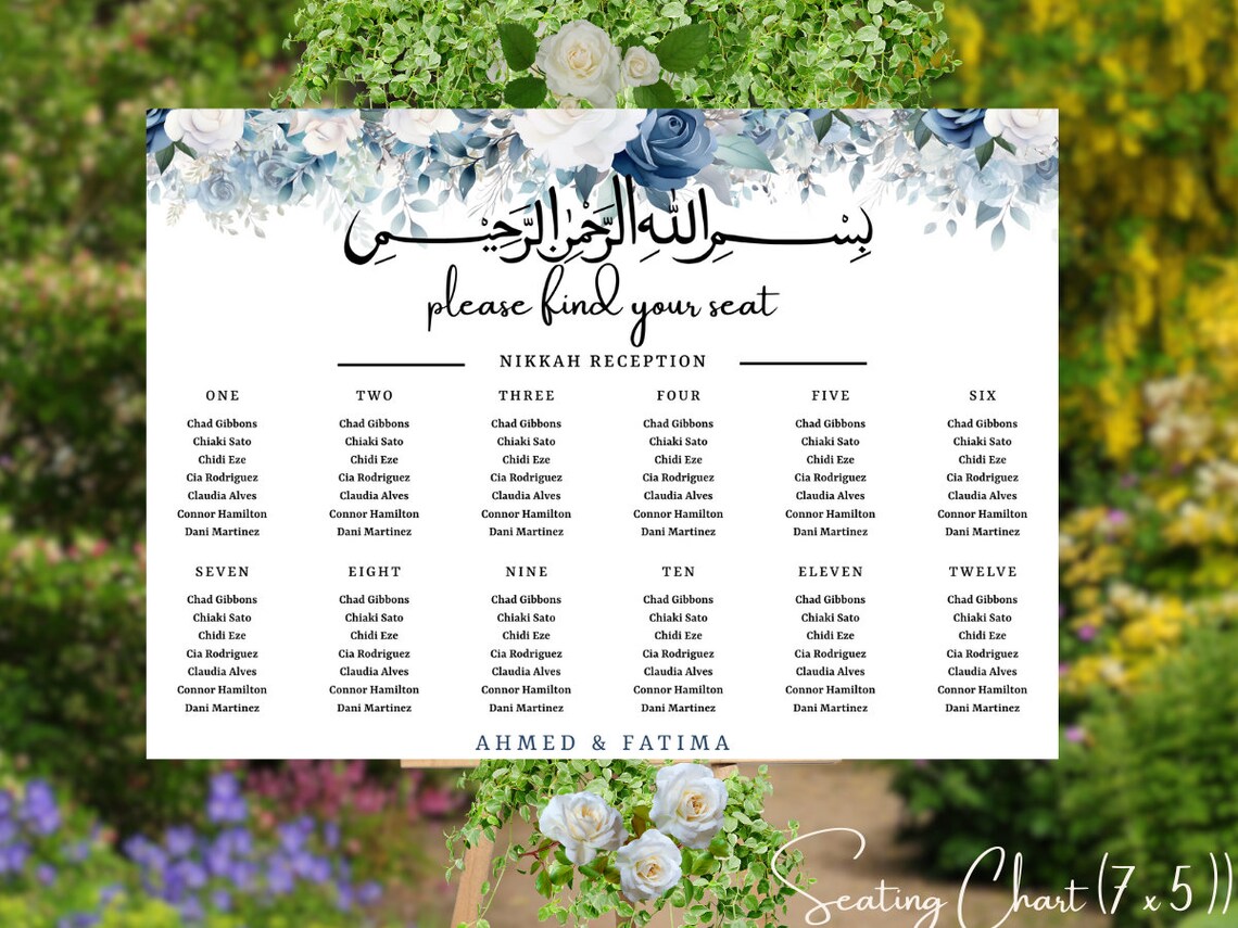 Nikkah Template Bundle DUSTY BLUE Digital Nikkah Invite Muslim Wedding ...