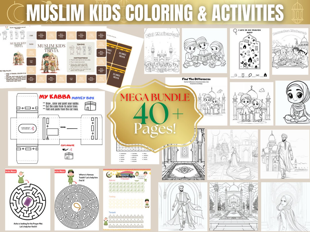 Ramadan Kids Activities and Coloring Muslim Kids Coloring Muslim Kids ...
