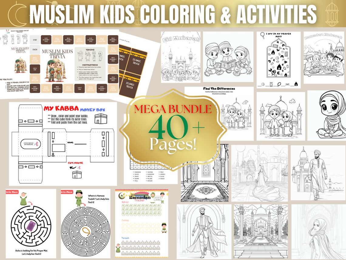 Ramadan Kids Activities and Coloring Muslim Kids Coloring Muslim Kids ...