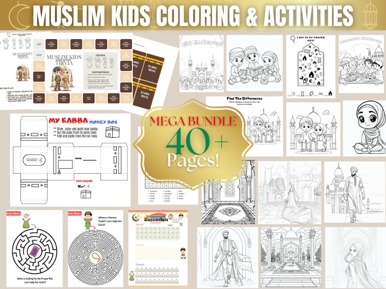 Ramadan Kids Activities and Coloring Muslim Kids Coloring Muslim Kids ...