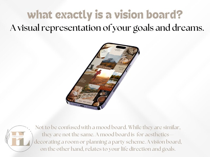 Fall Vision Board Phone Wallpaper: Beige & Brown Canva Template ...