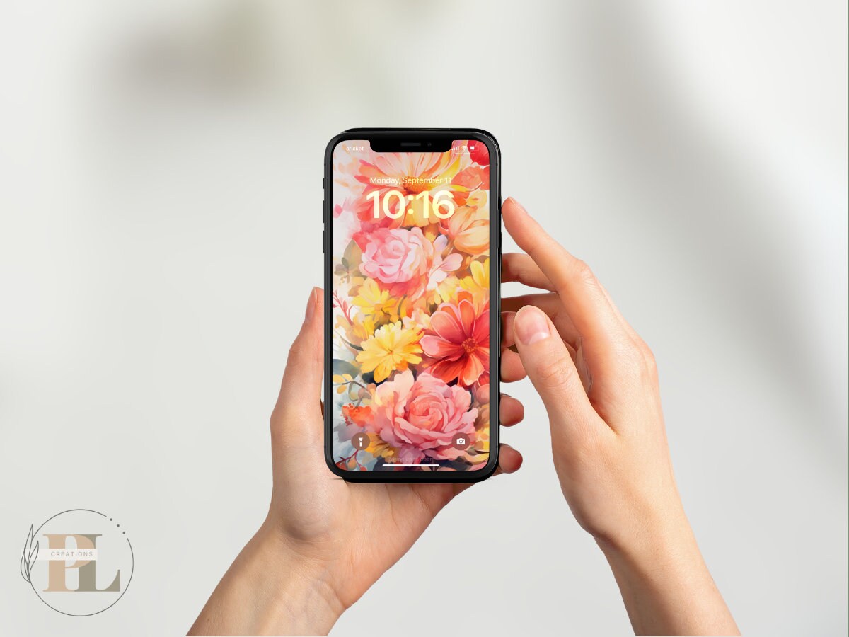 Orange and Yellow Watercolor Flowers Phone Wallpaper Floral ...