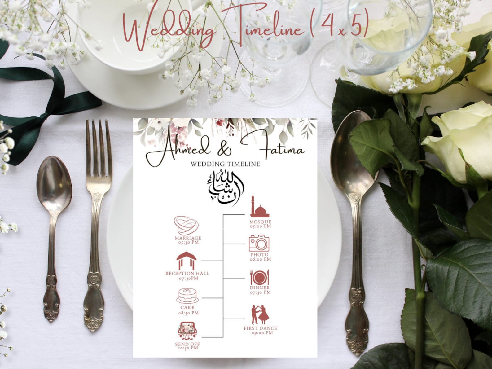 Nikkah Template Bundle DUSTY ROSE Nikah Nama Printable Nikah Wedding ...