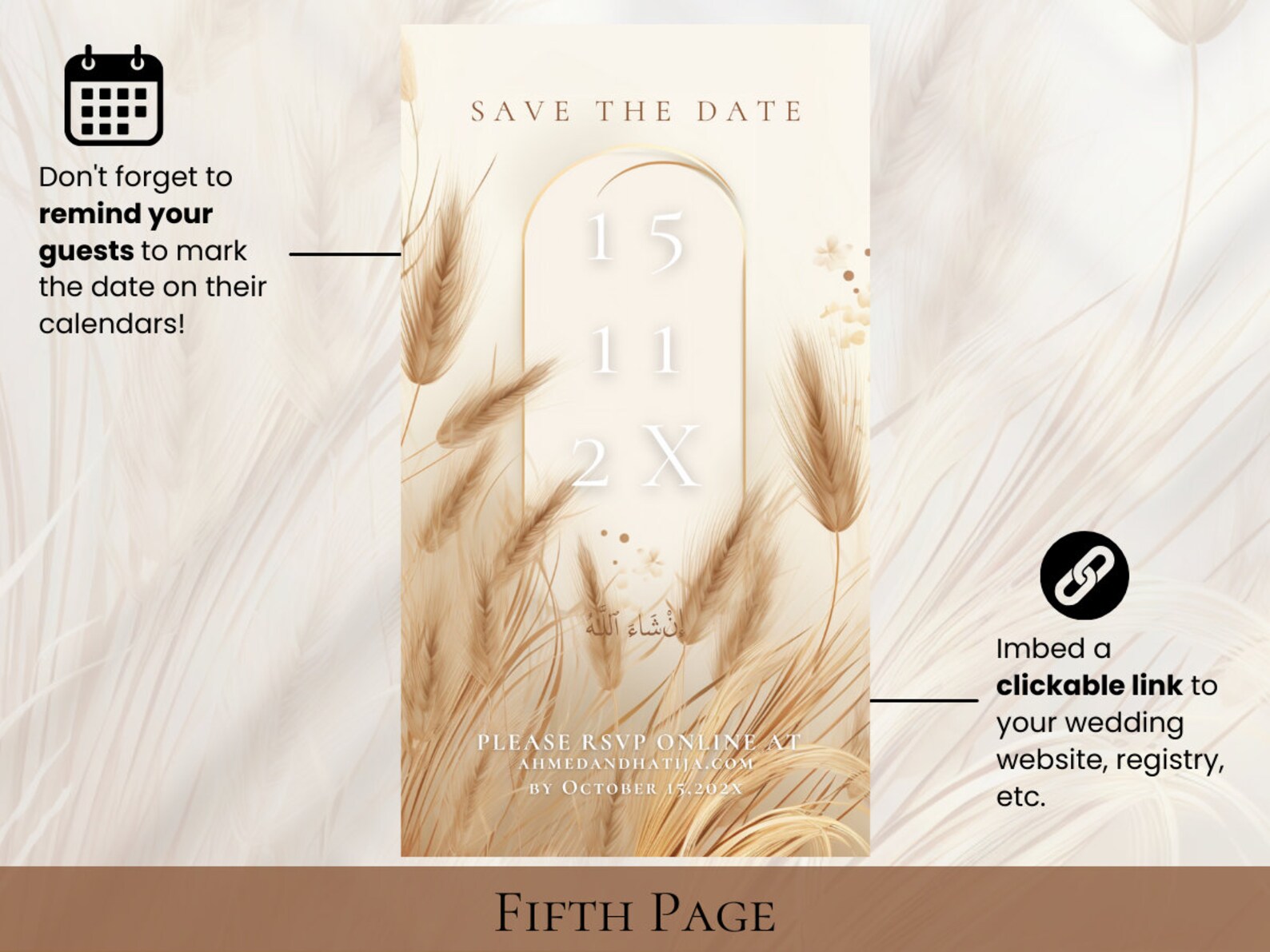 Boho Digital Nikah Invitation Template Bohemian Animated Video Invite ...