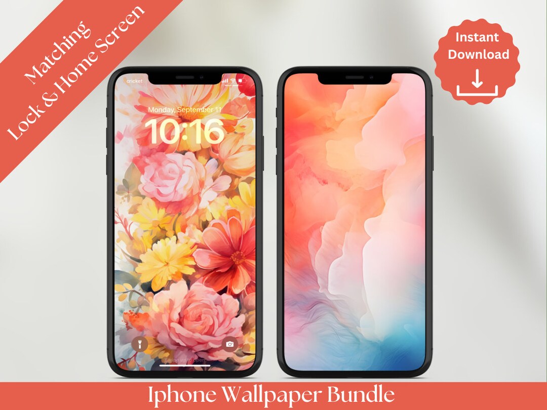 Orange and Yellow Watercolor Flowers Phone Wallpaper Floral ...