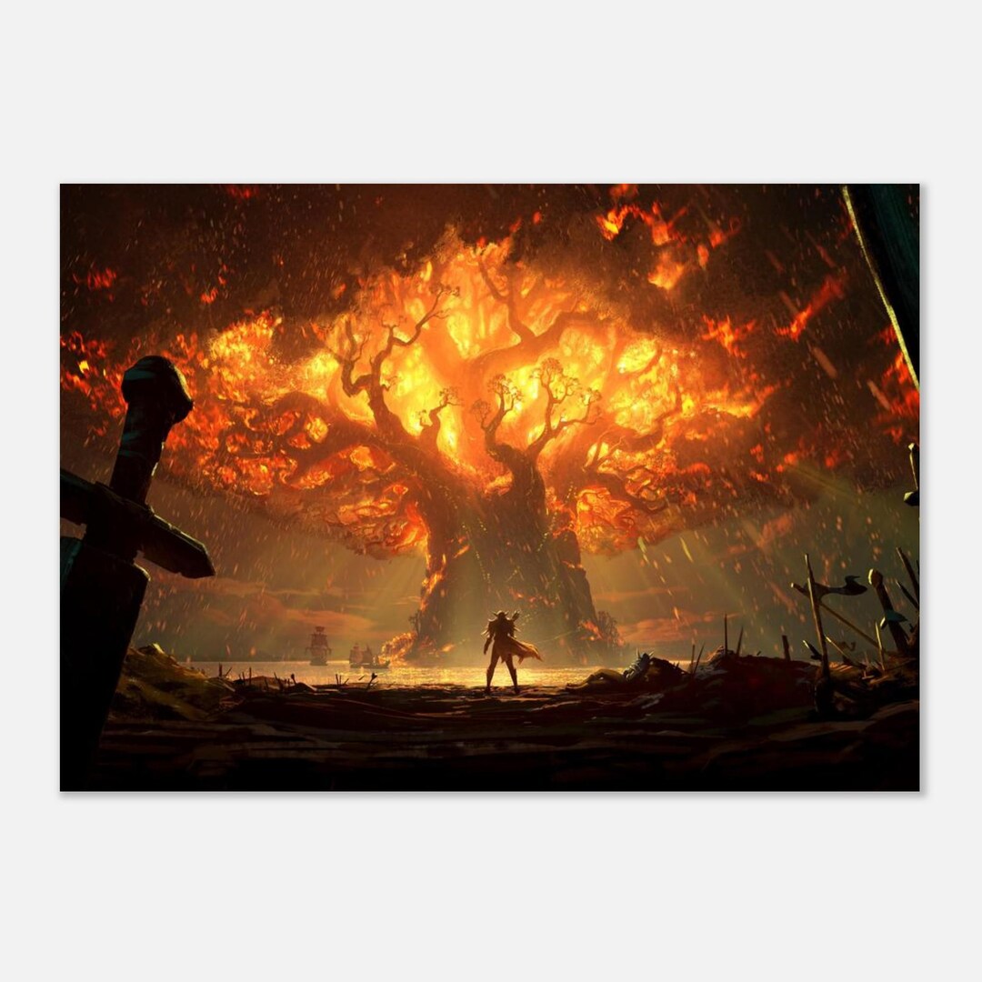 Tree of Fire - Premium Fantasy Poster - Etsy