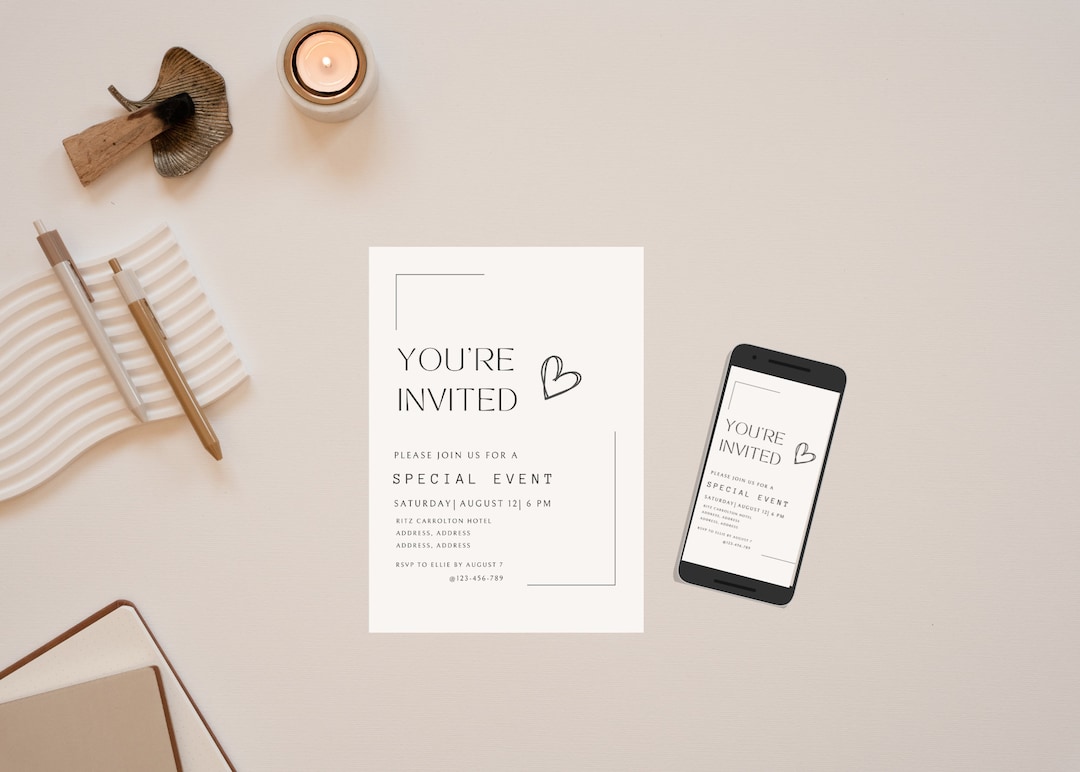 Modern Invitation Template for Parties, Special Events, Grand Opening ...