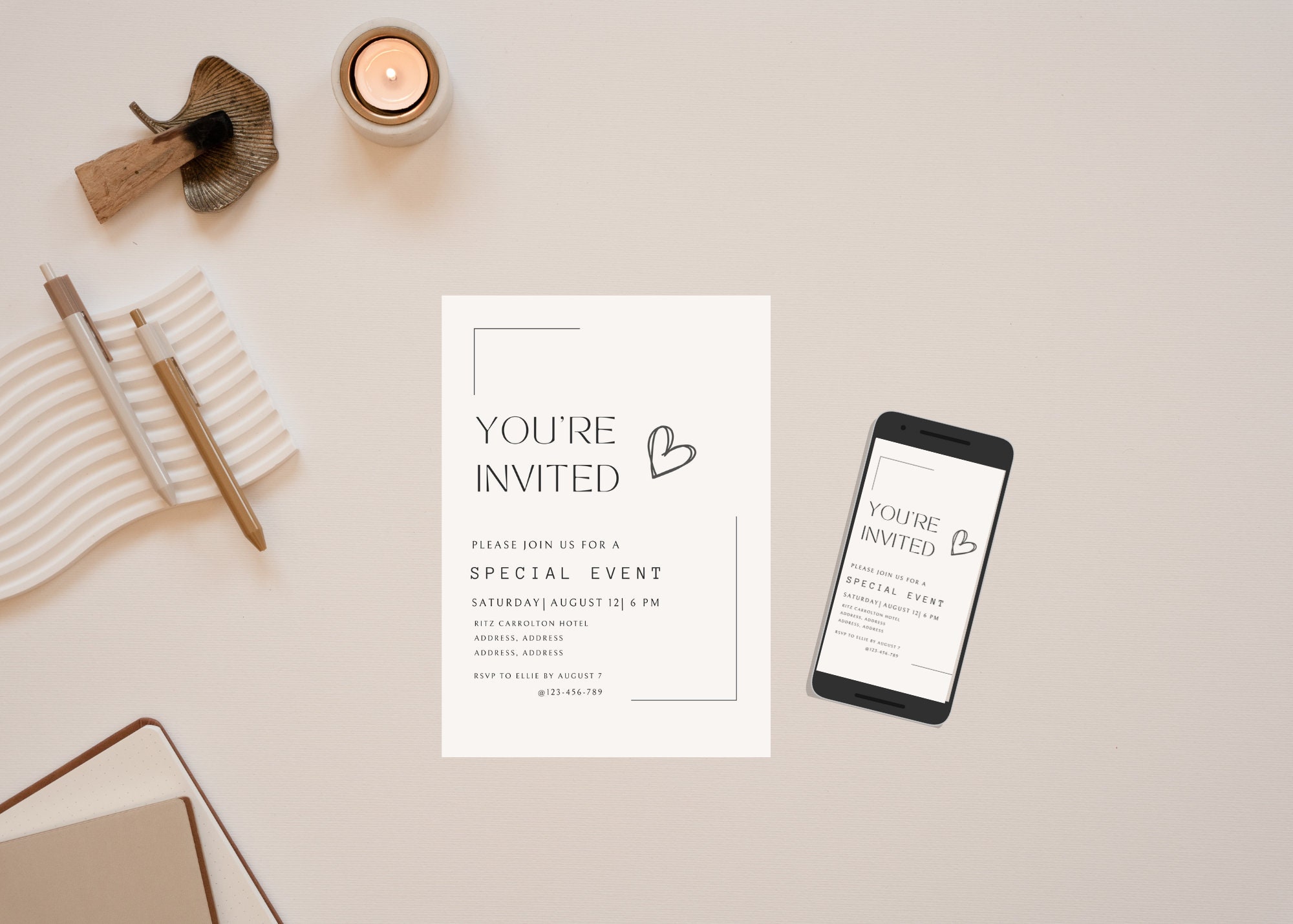 Modern Invitation Template for Parties, Special Events, Grand Opening ...