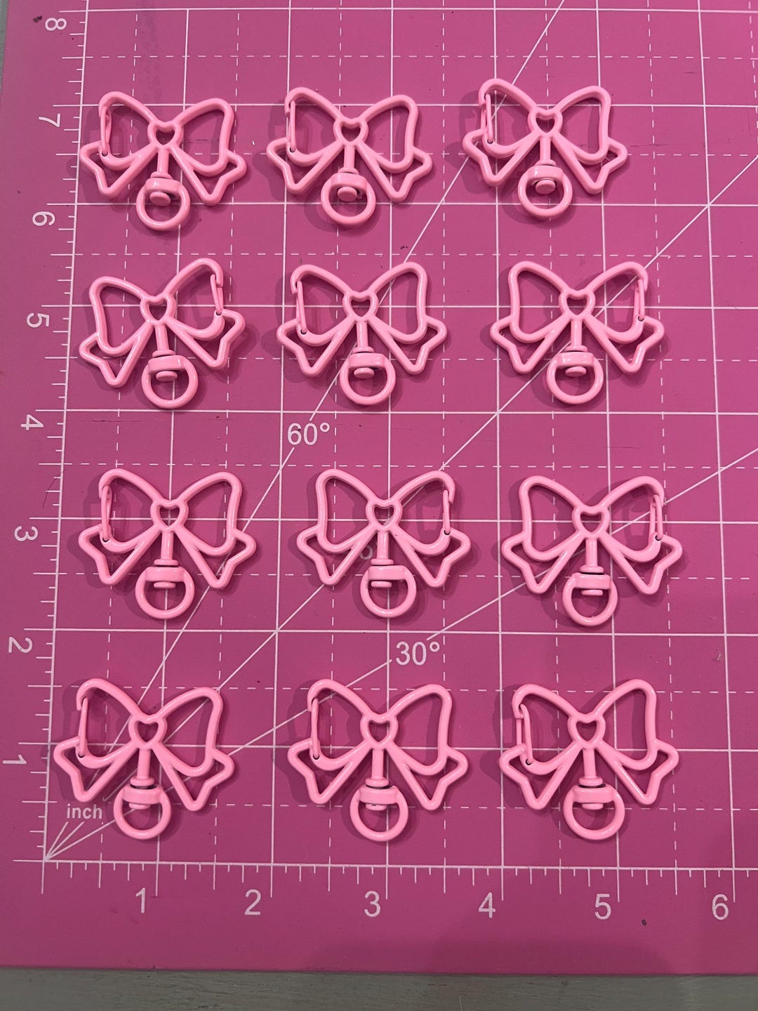 Pink Bow Shaped Lobster Claw Clasps | Bow Clasp Key Chain | Bow Shaped ...