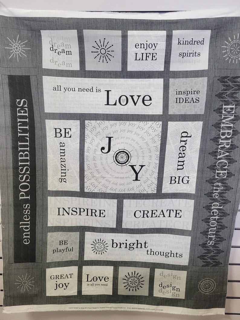 Inspiration Quotes Quilt Panel - Etsy