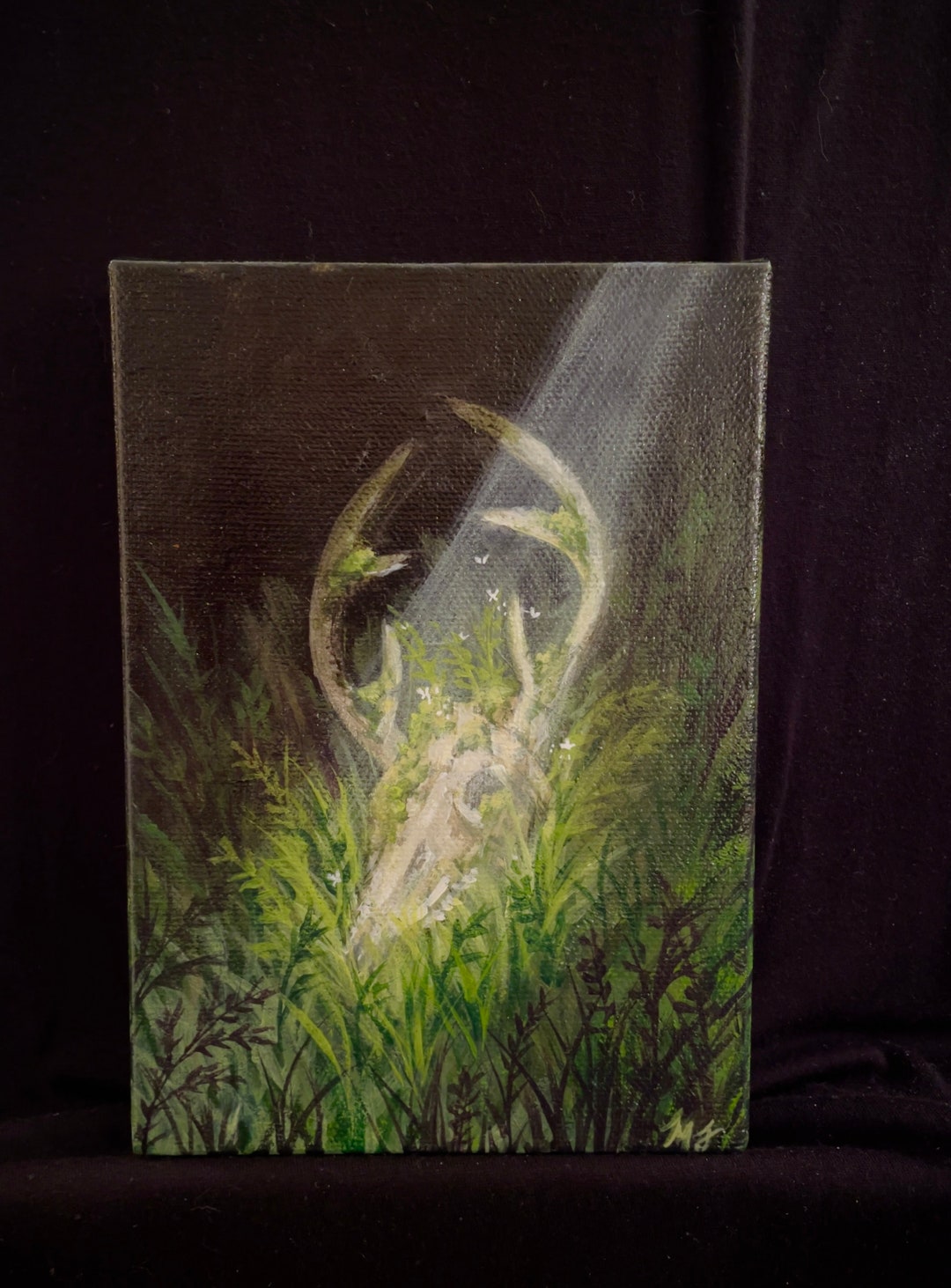 Original Artwork Dark Aesthetic Art Gothic Deer Skull - Etsy