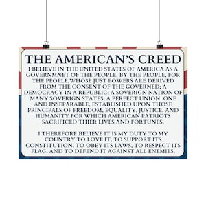 The American's Creed Poster - Etsy